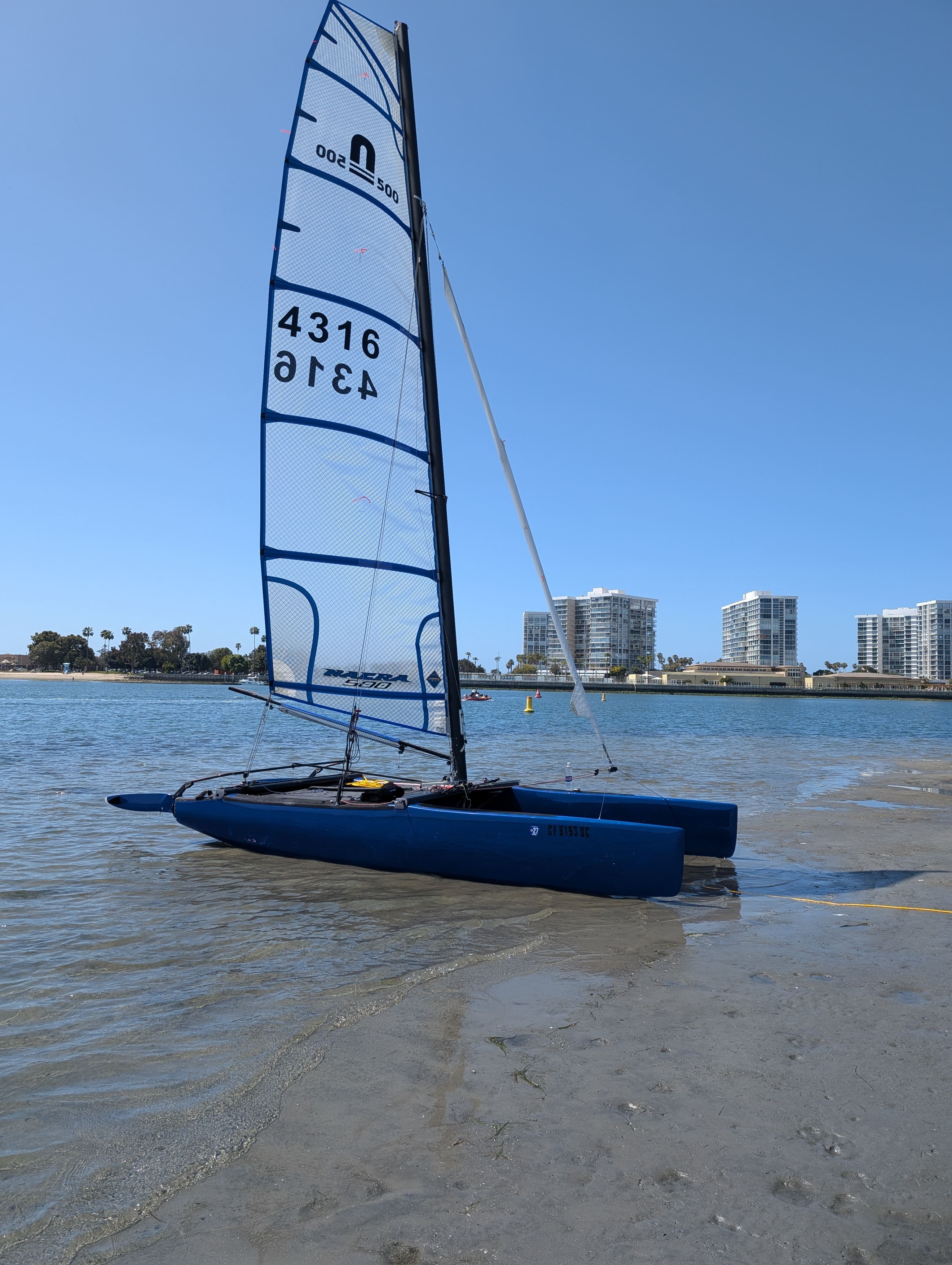 Nacra 500, 2012, with trailer, beach wheels | TheBeachcats.com